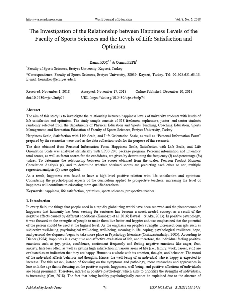 artikel 1 | PDF | Optimism | Positive Psychology