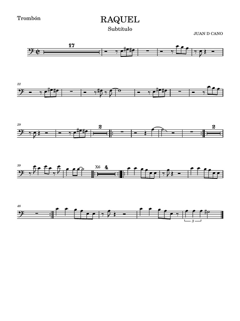 RAQUEL - Trombón | PDF