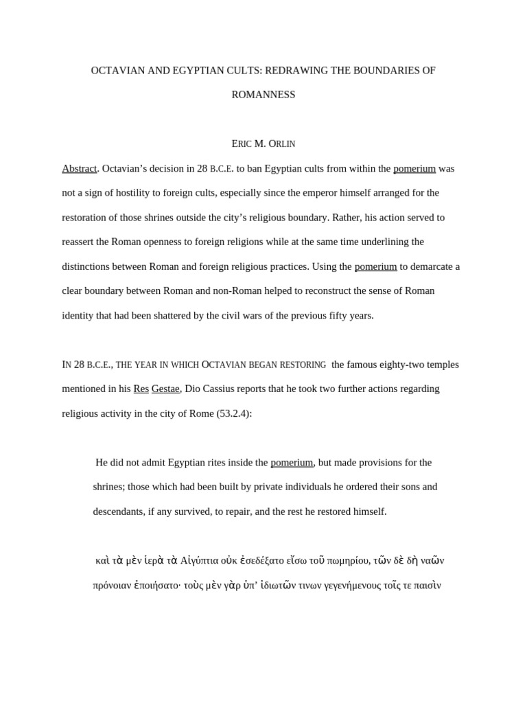 Octavian and Egyptian Cults Redrawing TH | PDF | Augustus | Isis