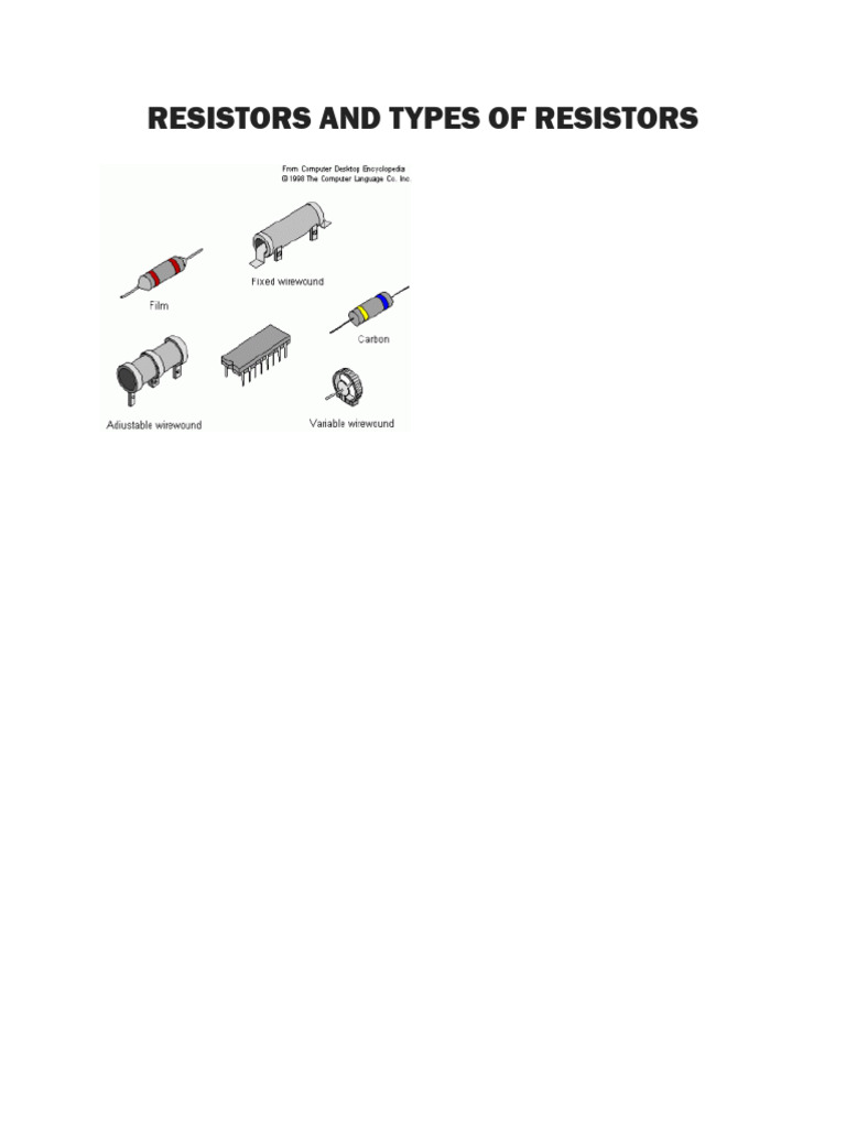 Resistors and Types of Resistors | PDF