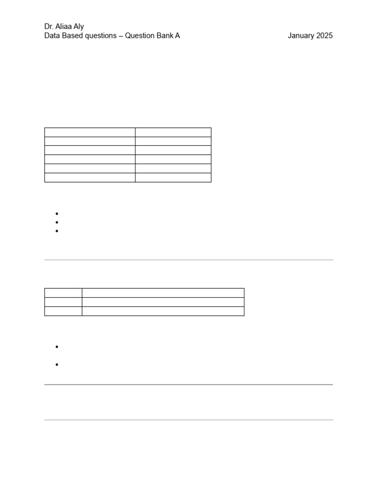 Data-Based Questions - Question Bank A | PDF | Cell (Biology) | Enzyme Inhibitor