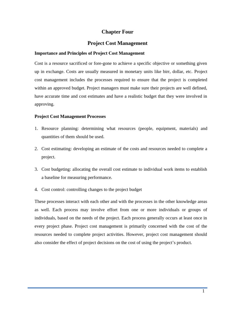 Chapter 4 Project Cost Management | PDF | Cost Accounting | Economies