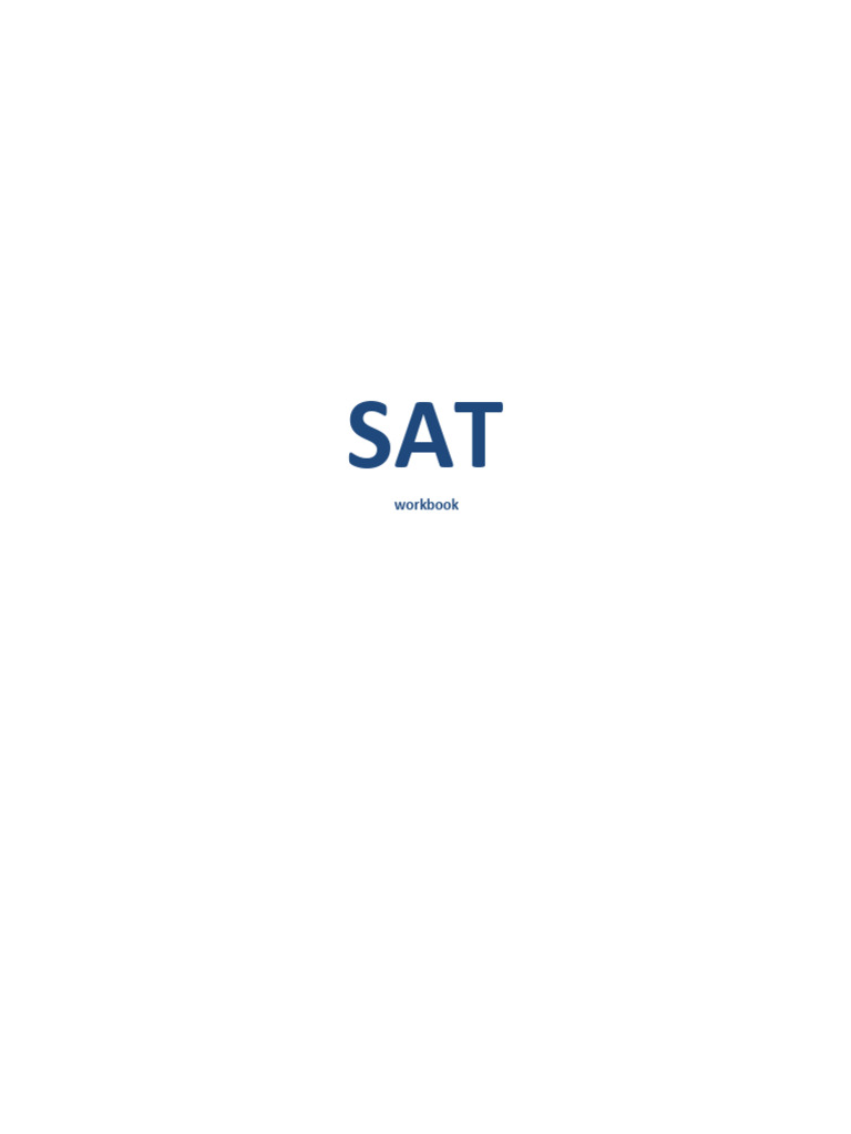 SAT Math Workbook Guide | PDF | Equations | Exponentiation