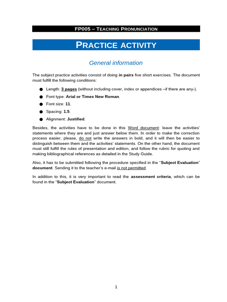 Teaching Pronunciation Practice Activities | PDF | Consonant | Phoneme