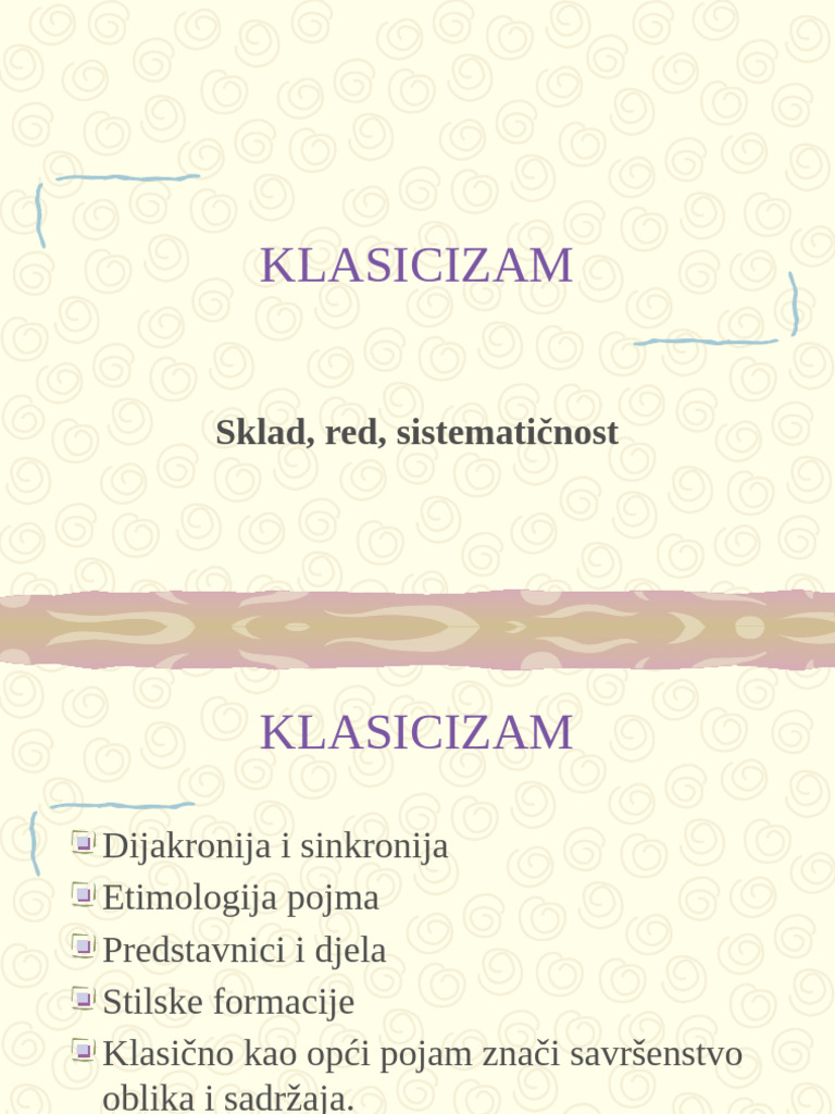 Klasicizam e Kolegij | PDF