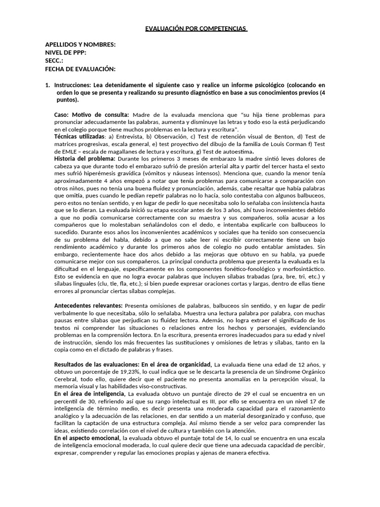 EVPC PP1 20242 | PDF | Palabra | Comprensión lectora