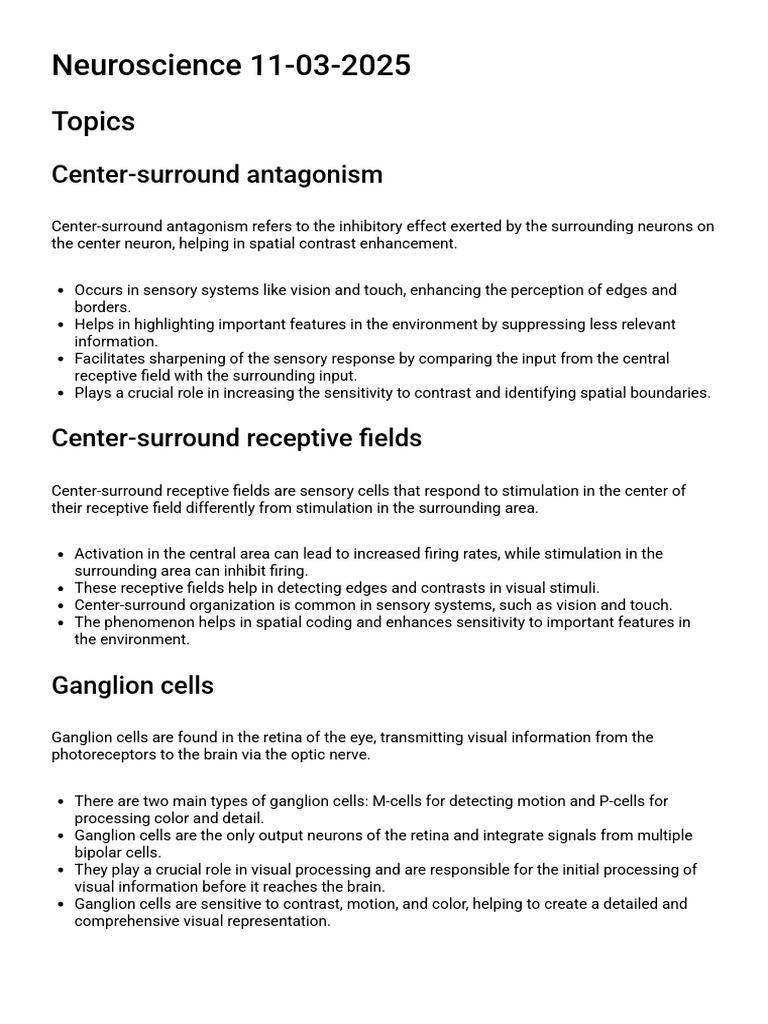 Neuroscience11032025 StudyGuide | PDF | Action Potential | Neuron