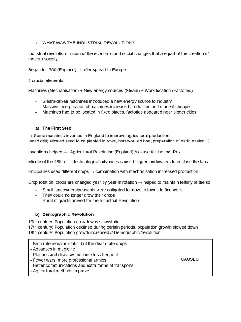 Industrial Revolution: Key Changes and Impact | PDF | Industrial ...
