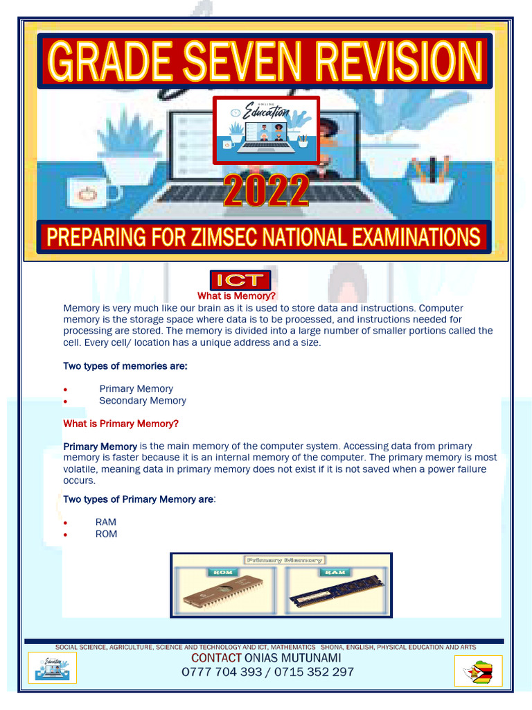 Ict Revison From Grade 5 | PDF | Computer Data Storage | Computer Network