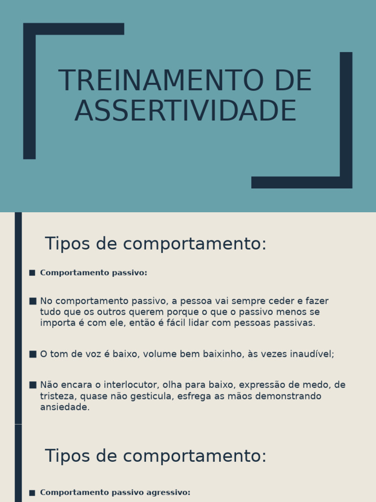 Treinamento de Assertividade | PDF | Comportamento | Ciências comportamentais
