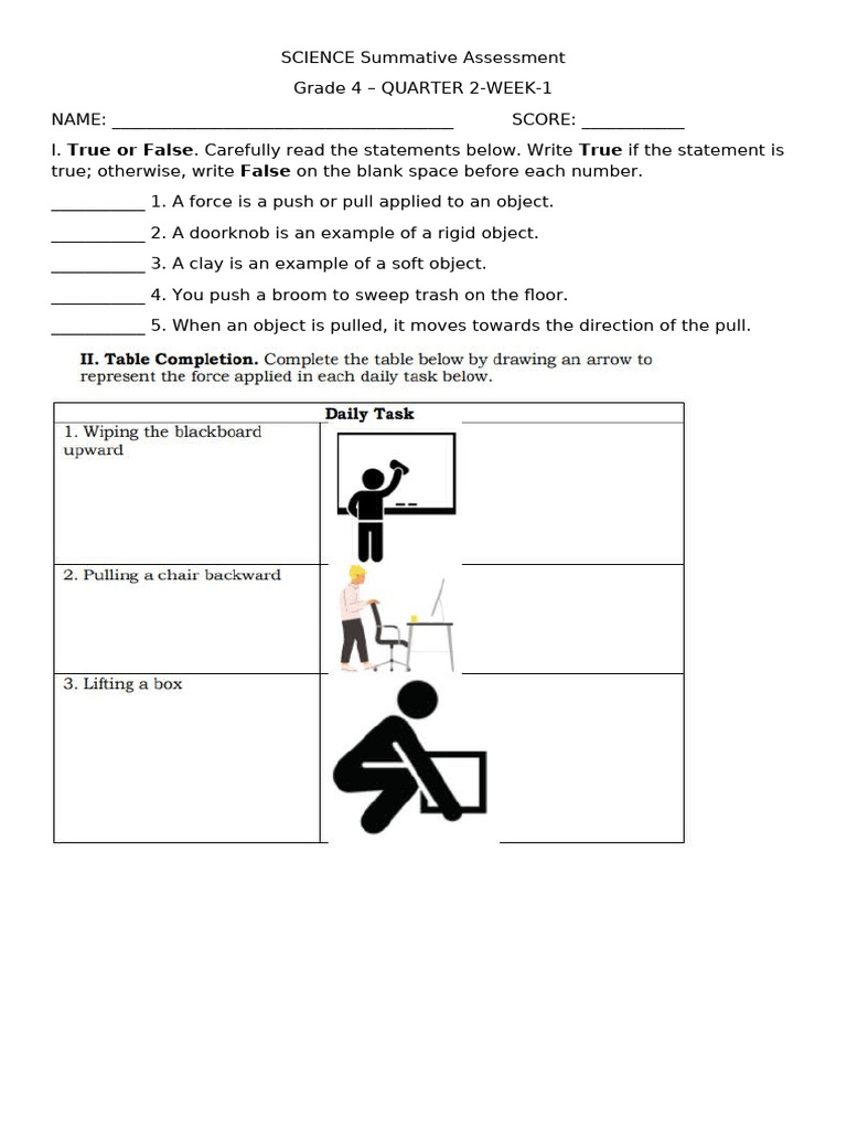 SCIENCE Formative Assessment 1 | PDF