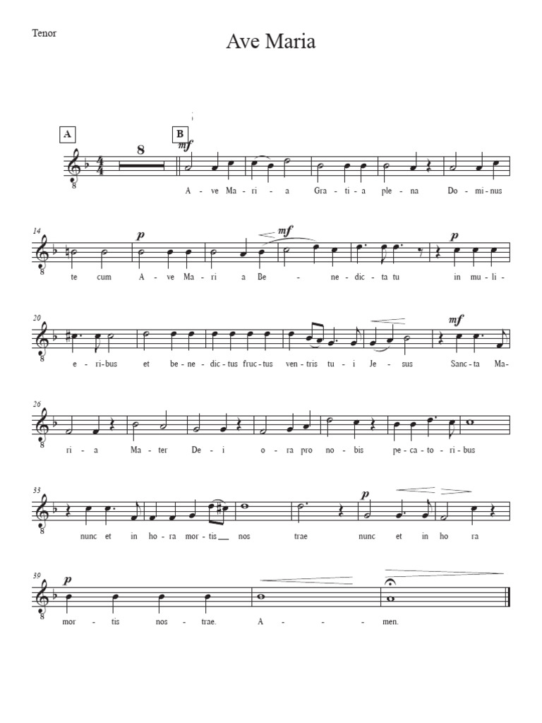 Ave Maria pour ténor - Partition | PDF