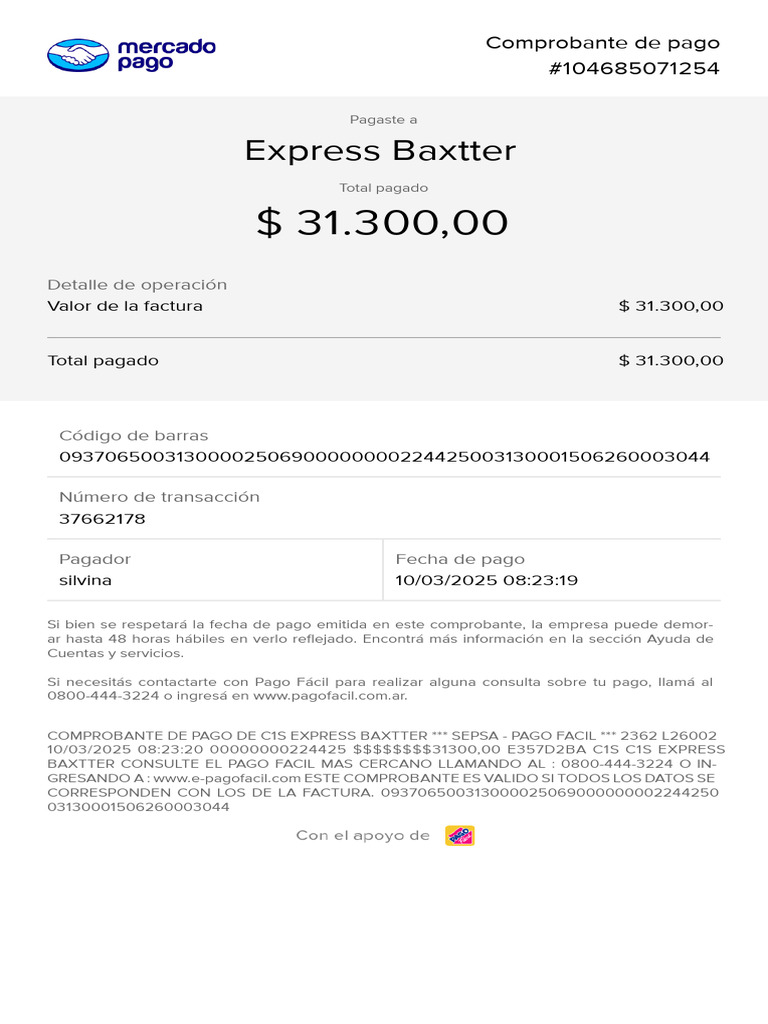 Comprobante 104685071254 Pdf