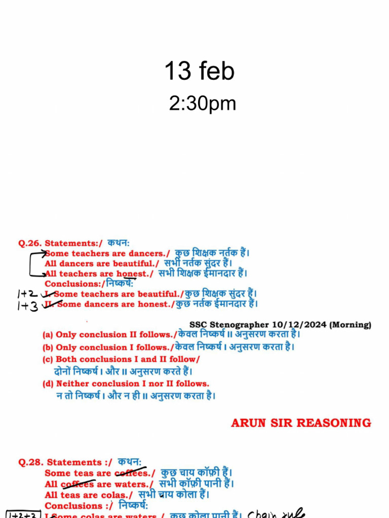 Syllogism - 13 Feb - Class PNG | PDF