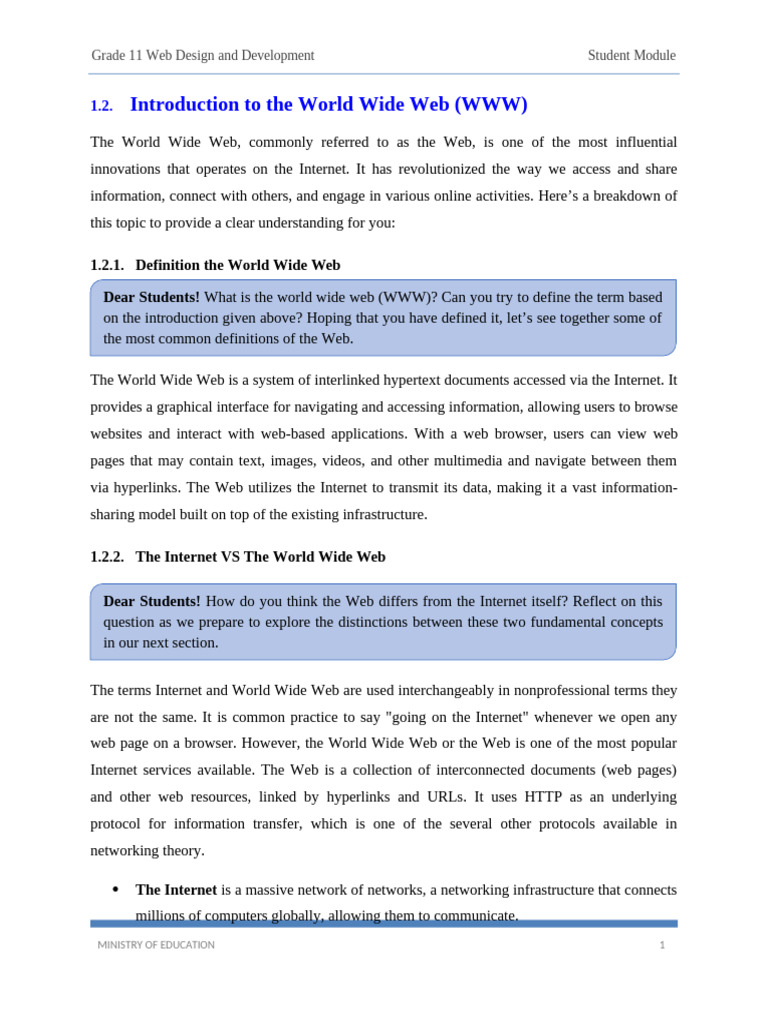 3 Grade 11 Web Design and Development Student Module 3 Sep 24 | PDF ...