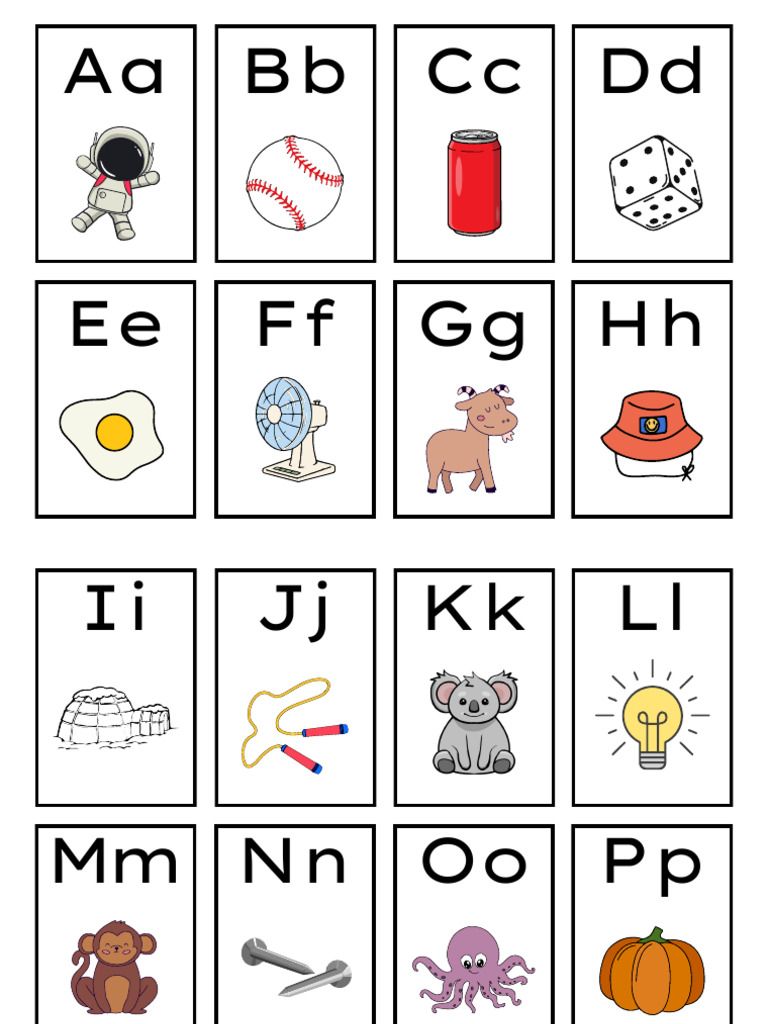 Colorful Alphabet Letter Printable Flashcards | PDF