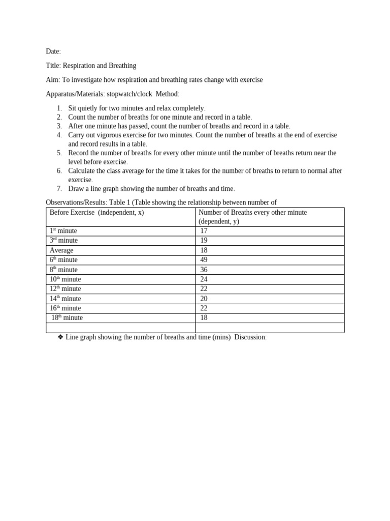 Effects of Exercise on Breathing Rates | PDF | Cellular Respiration ...