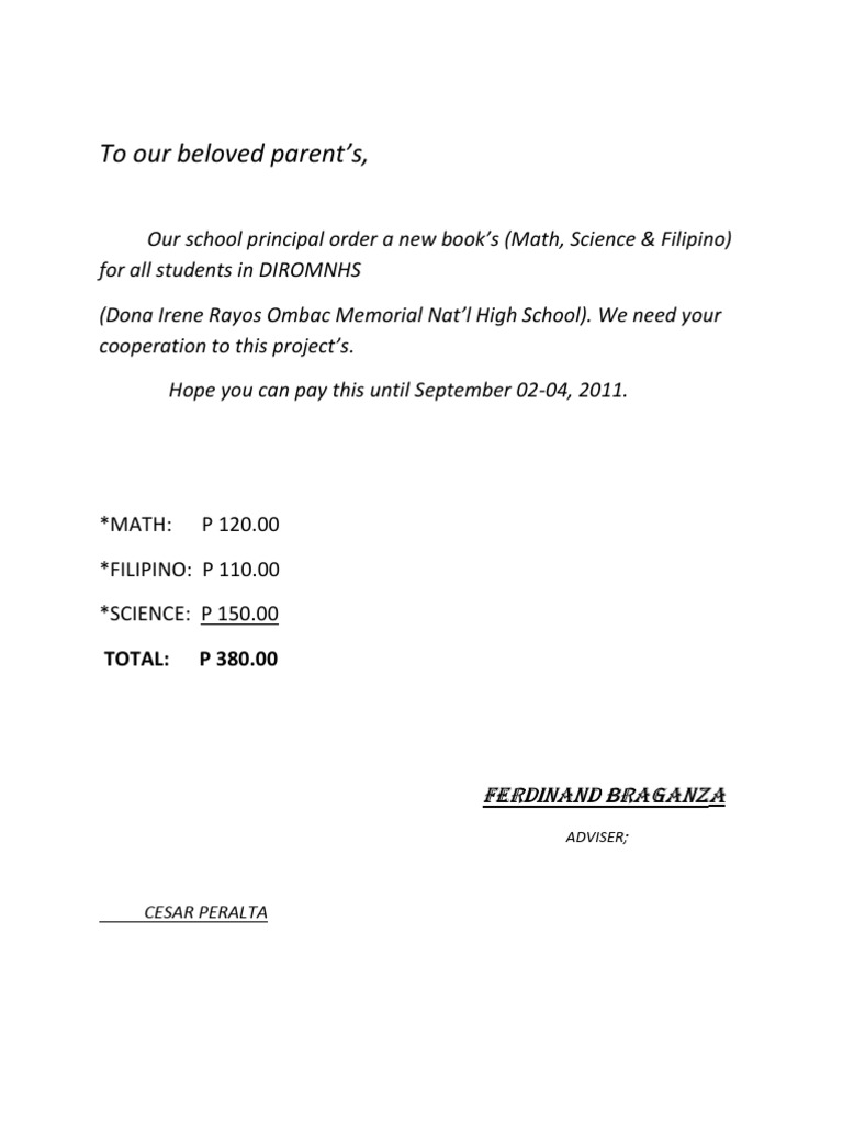 To Our Beloved Parent | PDF | Home & Garden | Wellness