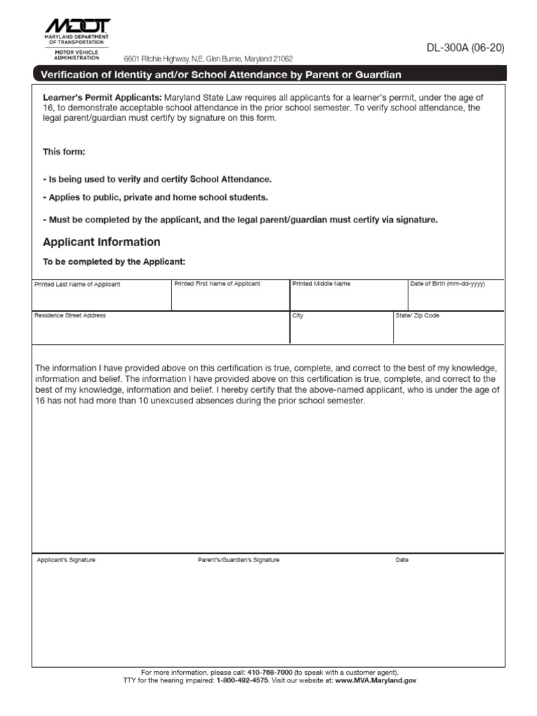 MVA Form DL-300A | PDF