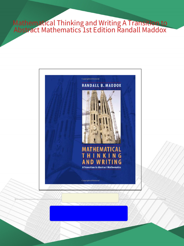 Mathematical Thinking and Writing A Transition To Abstract Mathematics 1st Edition Randall ...