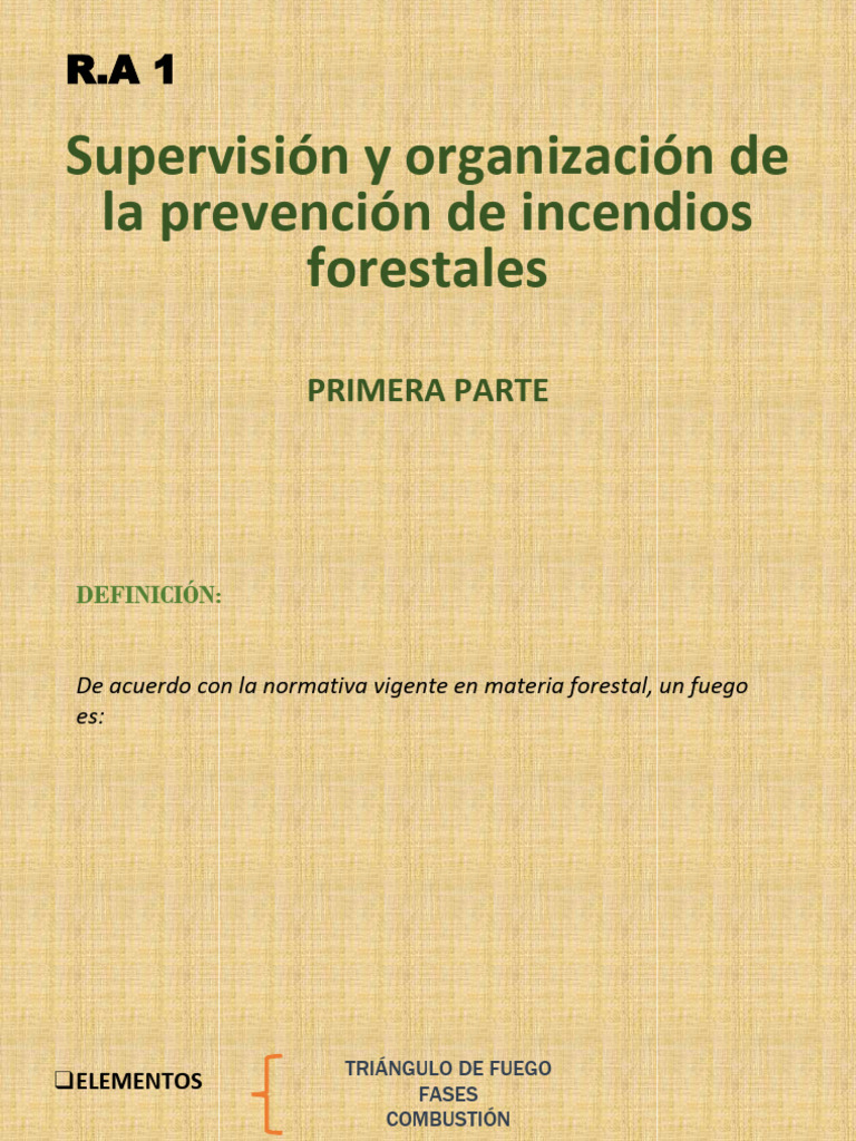 Elementos Clave del Incendio Forestal | PDF | Combustión | Combustibles