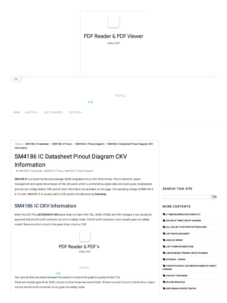 SM4186 IC Datasheet Pinout Diagram CKV | PDF | Light Emitting Diode | Voltage