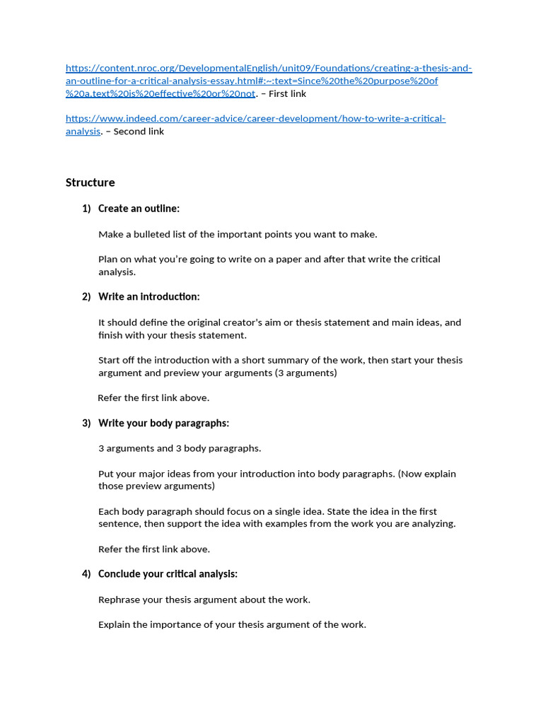 Critical Analysis - ENG1200 | PDF | Argument | Critical Thinking