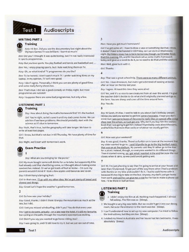 KEY - B1 Preliminary For School TRAINER 1 From 2020 Compresso | PDF