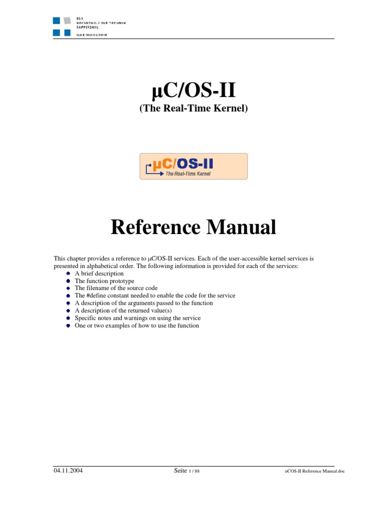 uCOS II Reference Manual | PDF | Pointer (Computer Programming) | Parameter (Computer Programming)