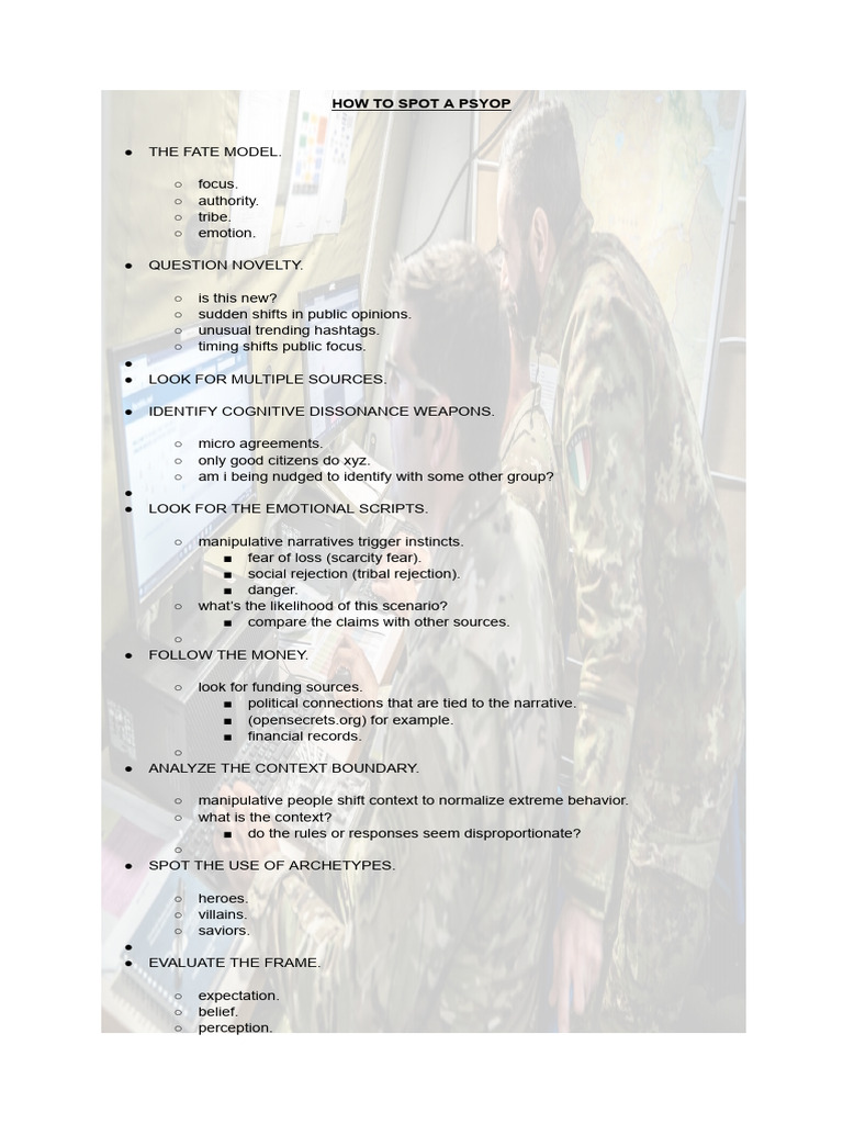 NCI Scoring System for Identifying Psyops | PDF