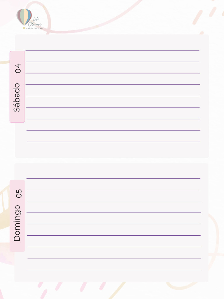 Documento A4 Planner Semanal Orgánico Morado | PDF