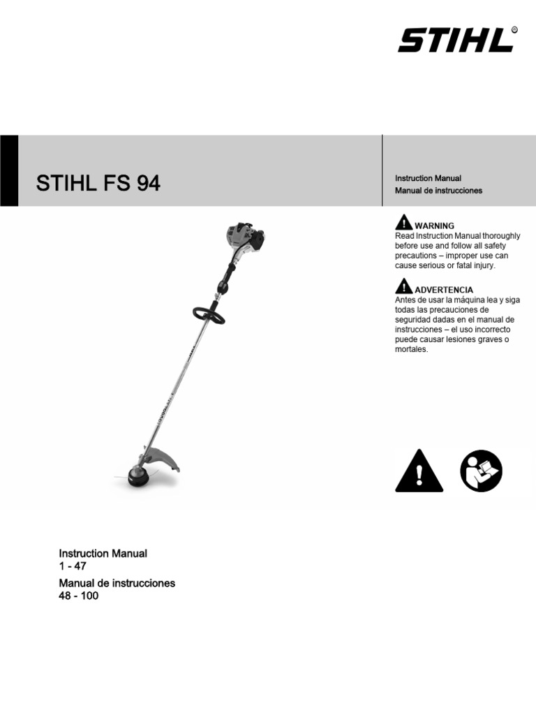 STIHL FS 94 R Instruction Manual | PDF | Carpal Tunnel Syndrome | Gasoline