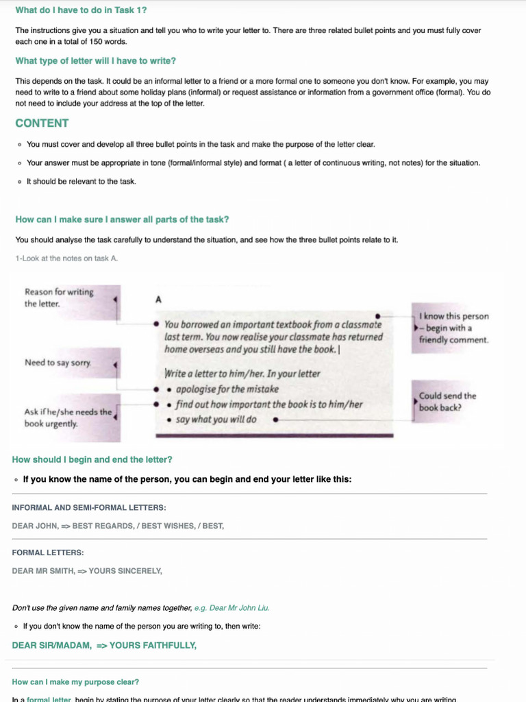 IELTS GENERAL TRAINING WRITING TASK 1-1 | PDF