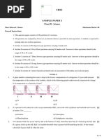 CBSE Class 9 Science Sample Question Paper (Set 1) 2024-25 FREE PDF ...
