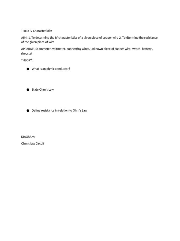 Revised IV Characteristics Lab Script | PDF