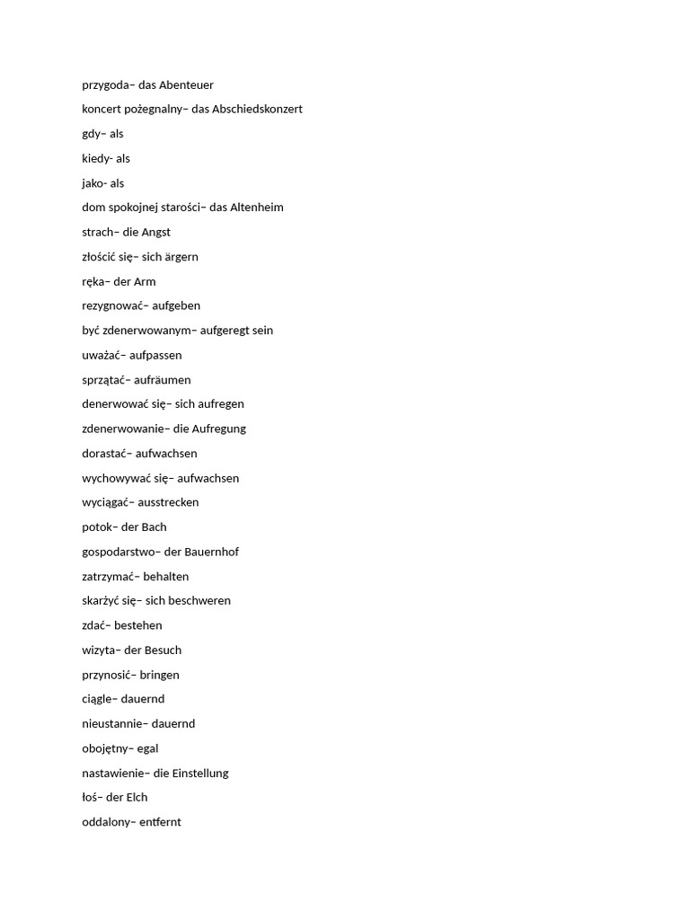 15roz Niemiec Slowka 1czesc | PDF