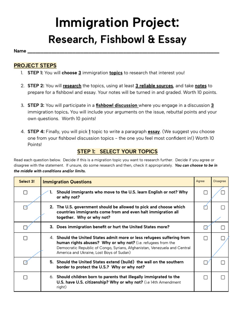 Immigration Research Project Guide | PDF | Illegal Drug Trade | Immigration