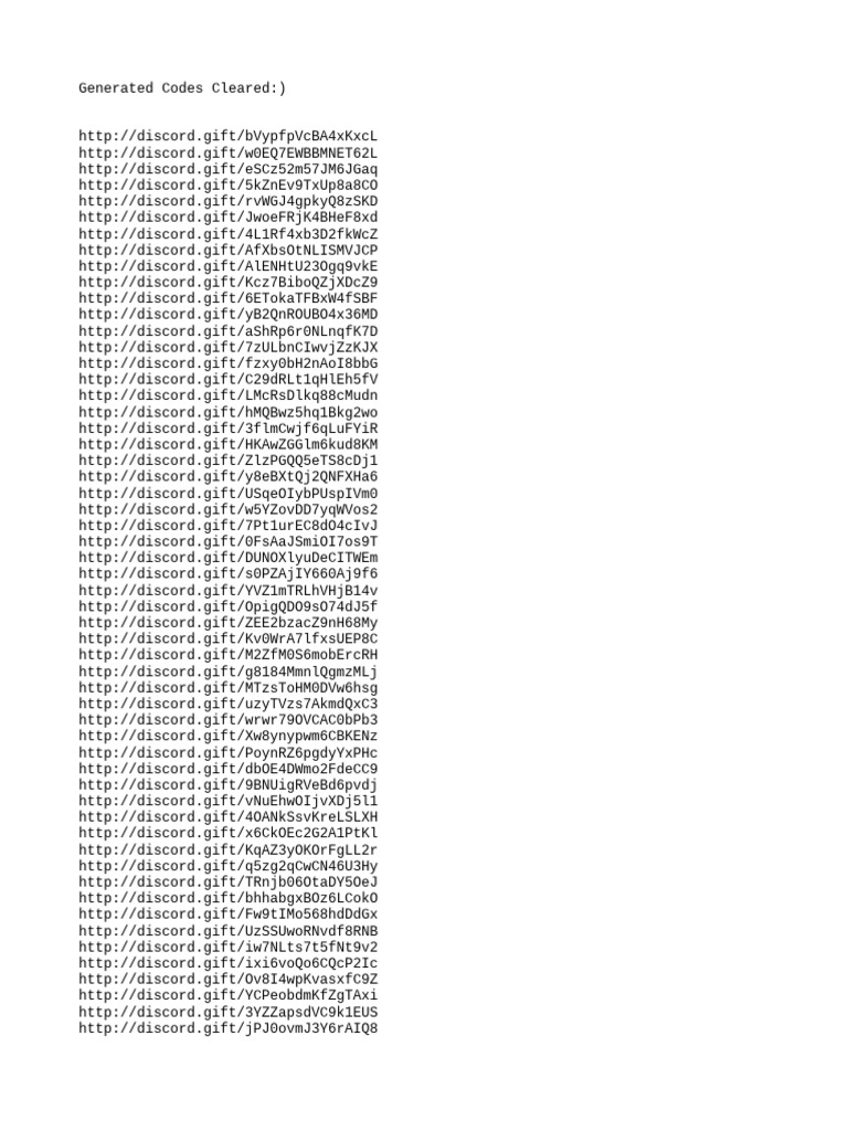 201 Unchecked Discord Nitro Codes | PDF