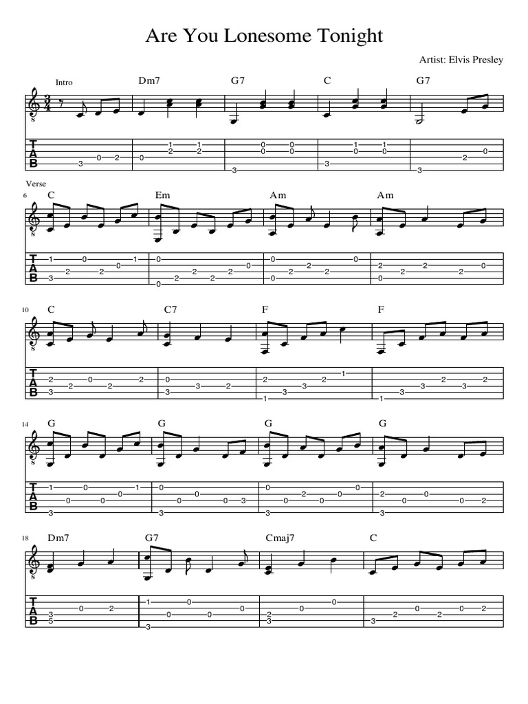 Are You Lonesome Tonight - Elvis Presley | PDF