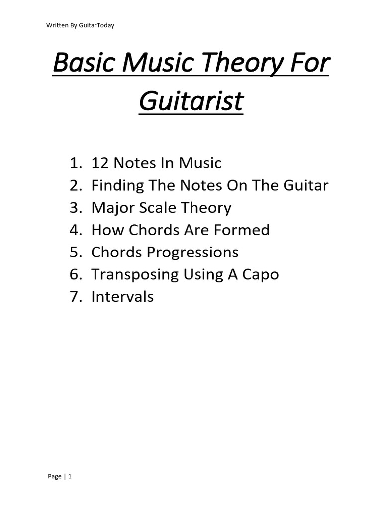 Basic Music Theory For Guitarist | PDF | Scale (Music) | Interval (Music)