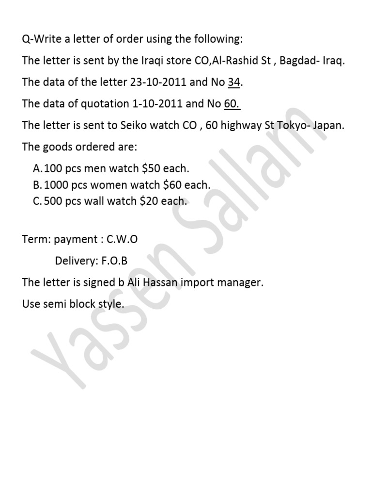 TH Order Letter | PDF