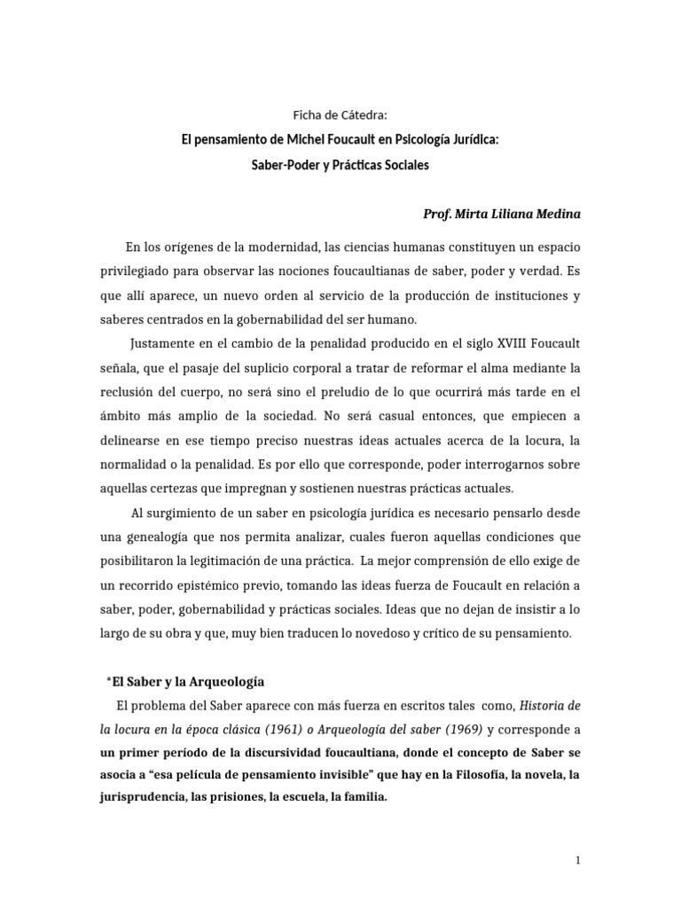 Ficha de Cátedra Saber y Poder | PDF | Discurso | Verdad