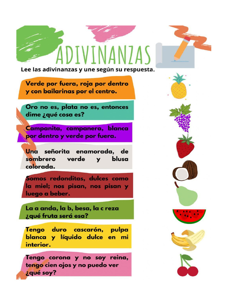 Adivinanzas Frutas | PDF