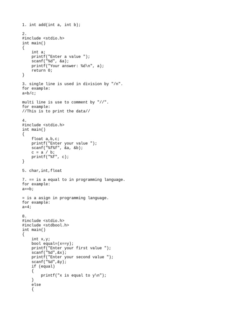 C Programming Basics and Examples | PDF | Computer Engineering ...