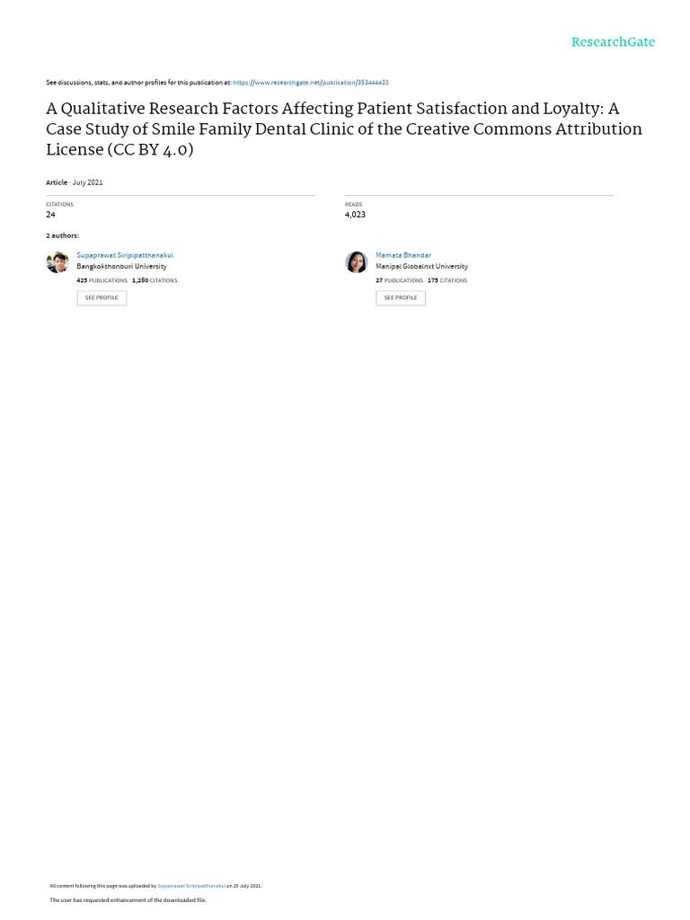 A Qualitative Research Factors Affecting Patient Satisfaction and ...