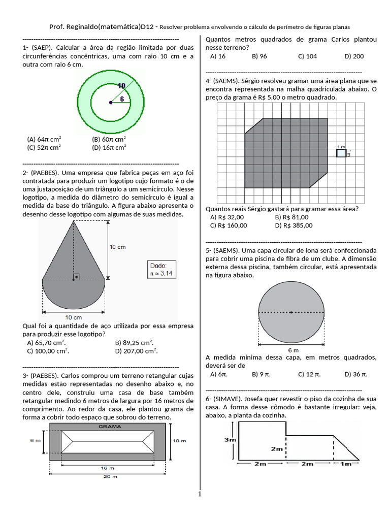 Atividade Área Fev 2º Ano | PDF