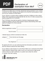 V267 Vehicle Newness Declaration Form | PDF | Vehicles | Automotive ...