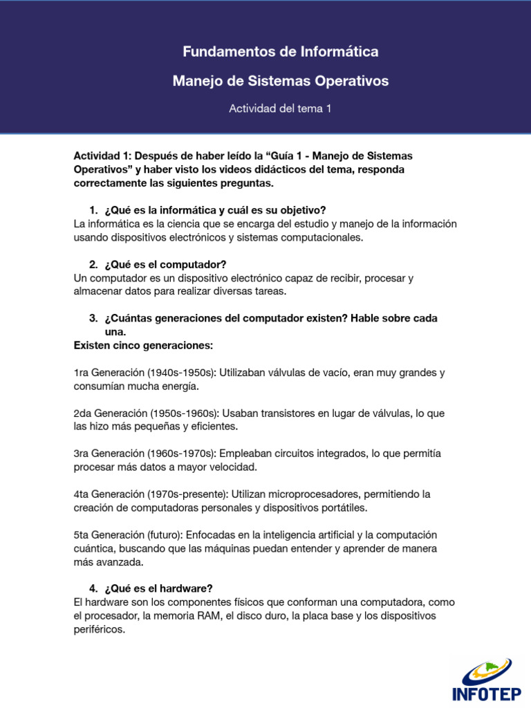 Actividad 1 - Tema 1 REALIZADA 1 | PDF | Hardware de la computadora | Almacenamiento de datos de ...