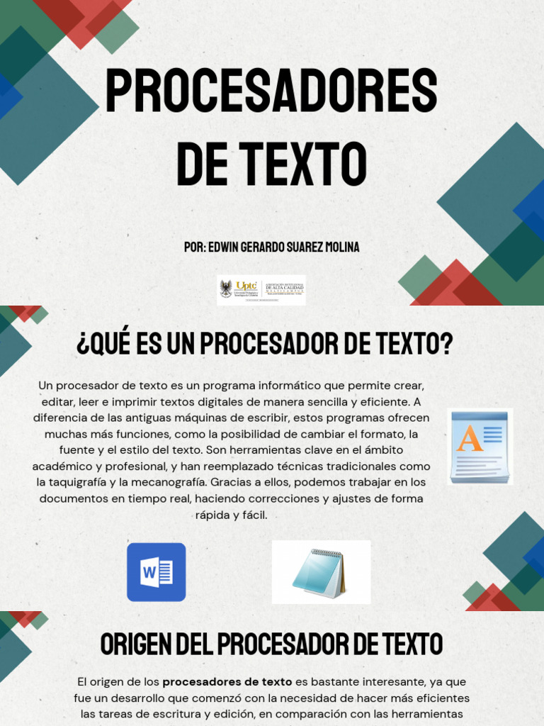 Procesadores de Texto | PDF | Máquina de escribir | Procesador de textos