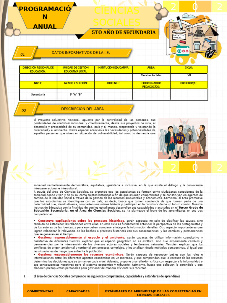 Programación Anual 5º CCSS 2025 | PDF | Perú | Entorno natural